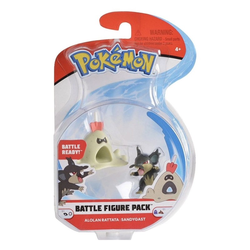 Pokémon - Pack 2 figurines Battle Figure Set Alolan Rattata, Bacabouh