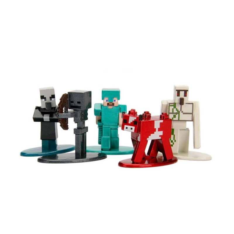 Minecraft - Pack 5 figurines Diecast Nano Metalfigs 4 cm - Figurine ...