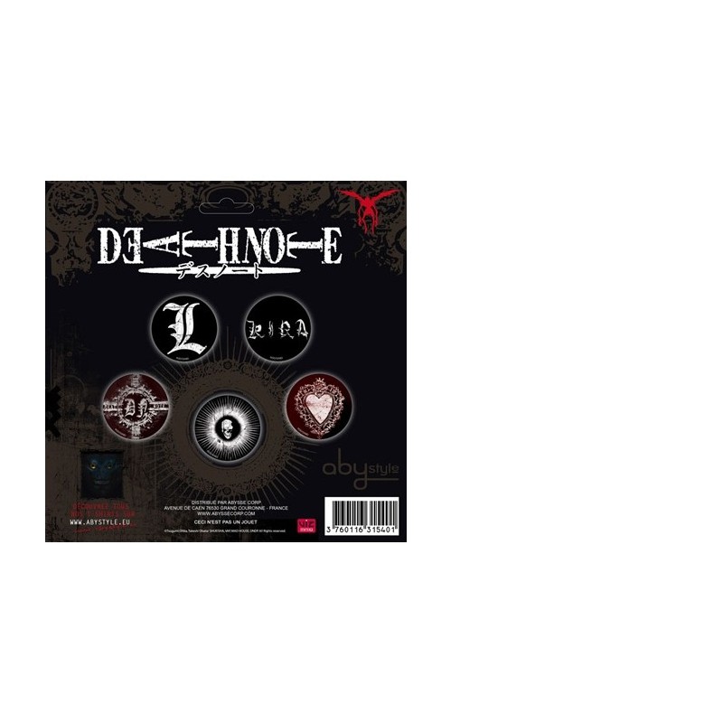 DEATH NOTE - Pack de badges vintage symbols 1 x5 - Figurine-Discount