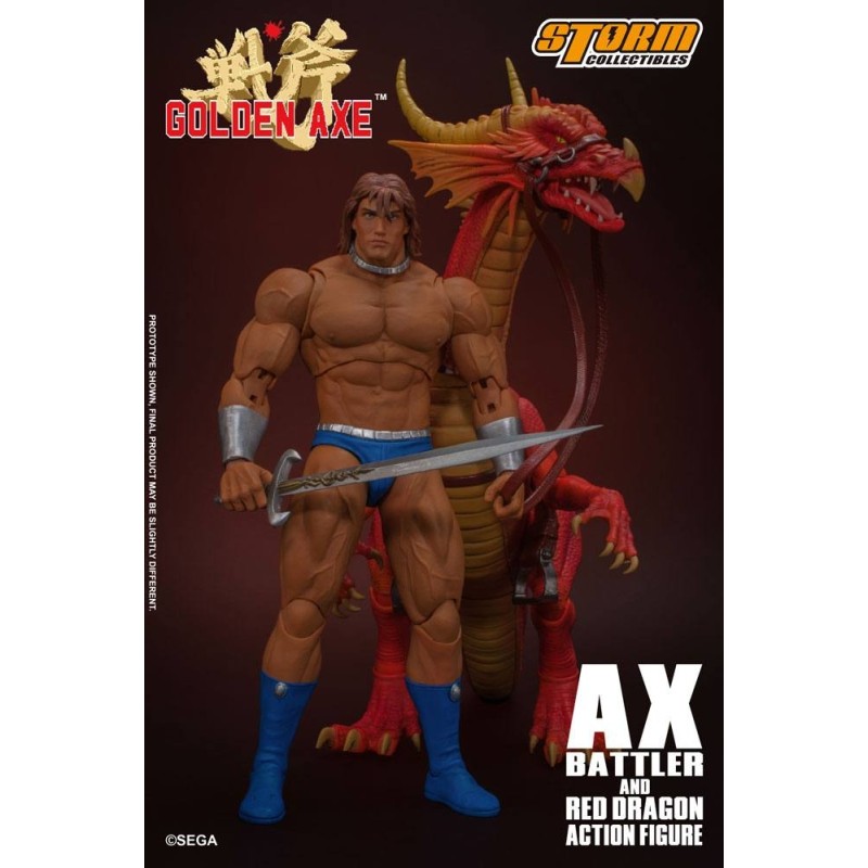 Golden Axe - Figurine 1/12 Ax Battler & Red Dragon 18 cm