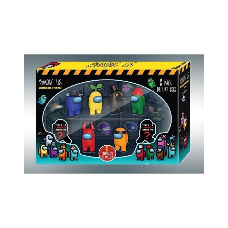 Among Us - Pack 8 figurines Crewmates Deluxe Box 4 - 5 cm