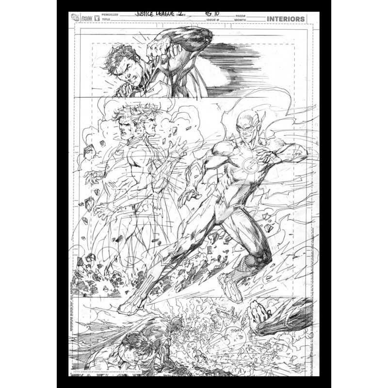 DC Comics - Lithographie Superman & Flash Comic Book Art Print 42 x 30 cm
